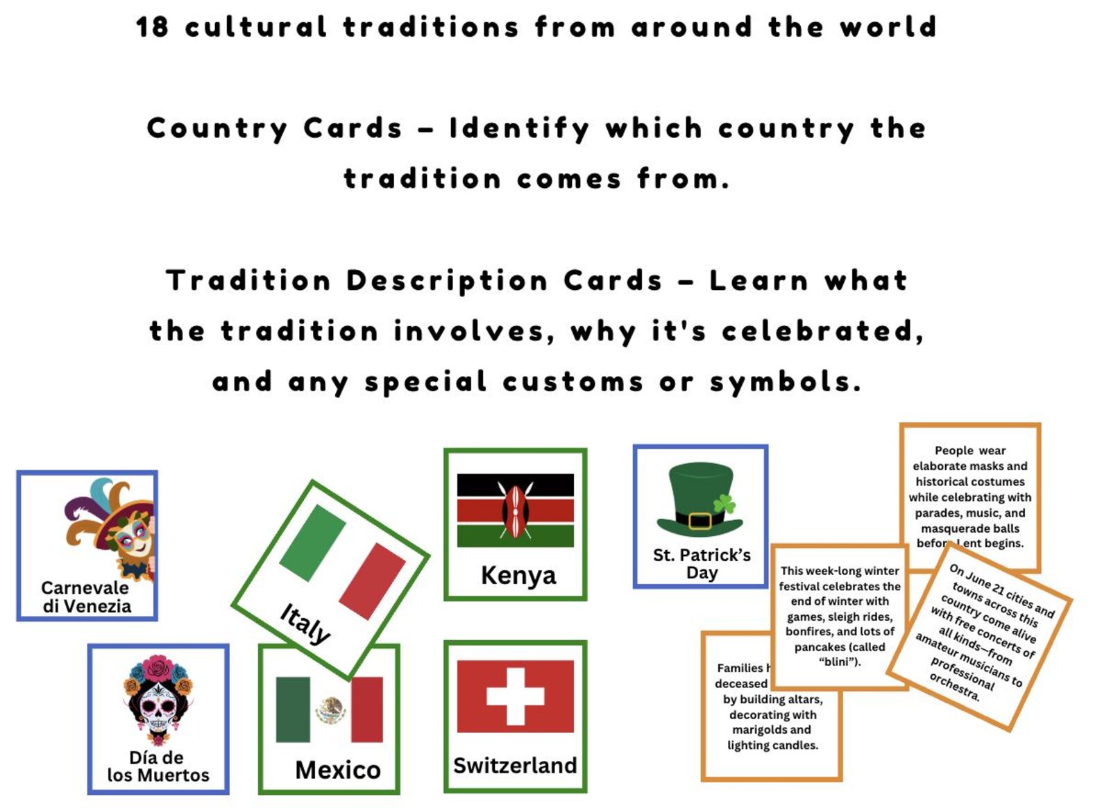 Holidays Around the World Matching Game: Cultural Learning L Printable ...