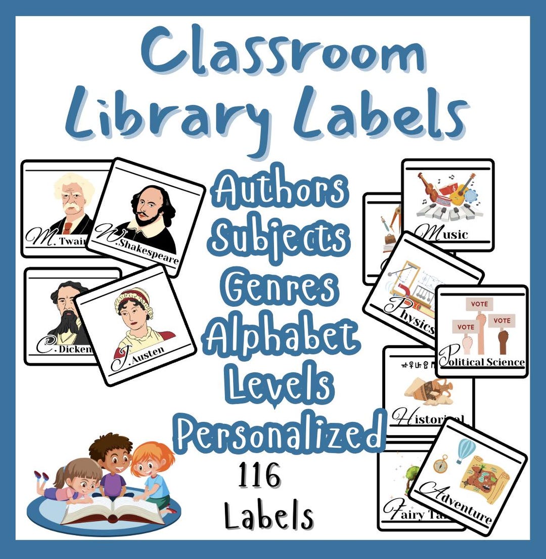Classroom / Home Library Labels for Books and Bins (authors, Genres ...