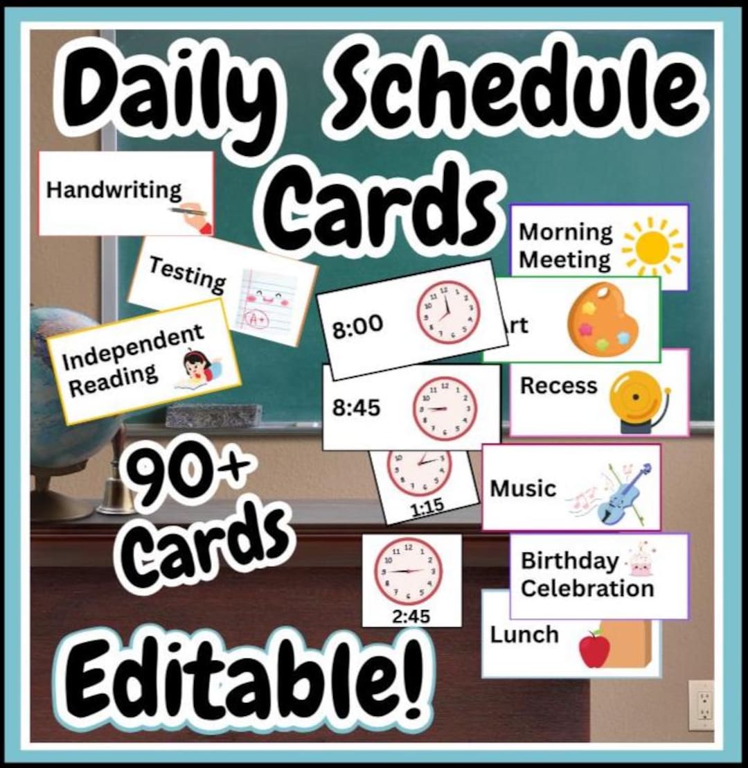 EDITABLE Visual Classroom Daily Schedule Cards | 90+ Cards | Classroom ...