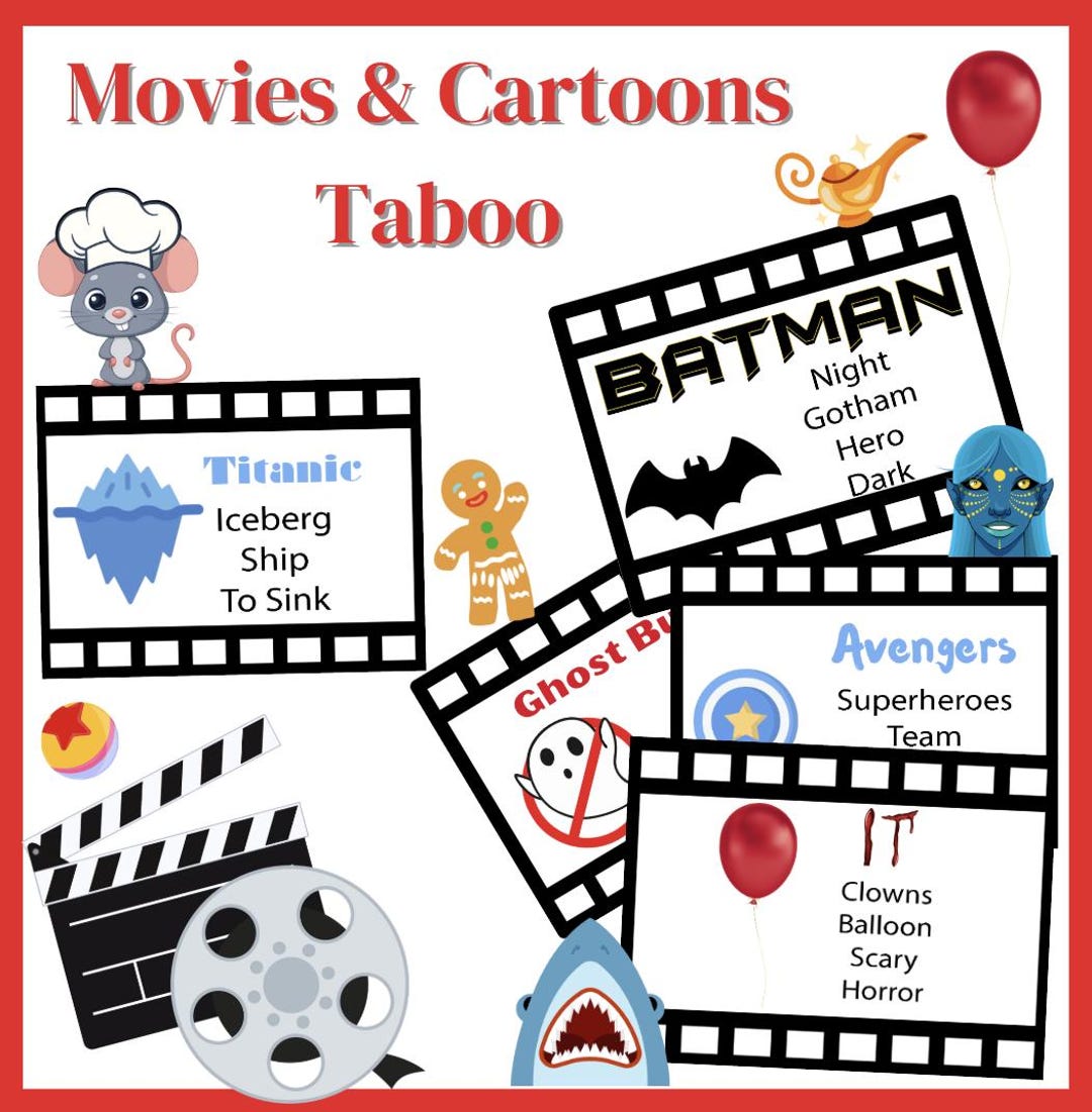 Movies Taboo Game | Icebreaker Activity | Films & Cartoons | Guessing ...