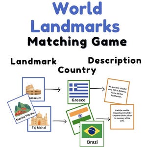 Landmarks Around the World | Cultural Matching Game | Famous Sights L ...