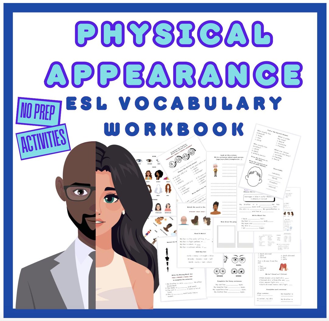 Physical Appearance ESL Workbook L Describing People Worksheets A1 A2 ...