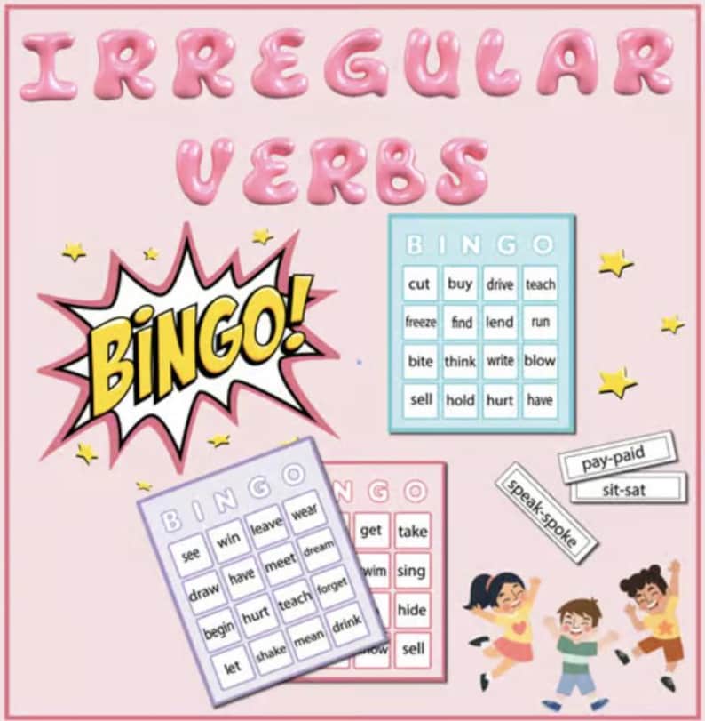 Irregular Verbs ESL Games Bundle: Bingo, Dobble, Domino, Battleship - Etsy
