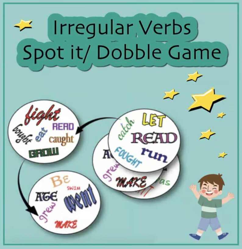 Irregular Verbs Activities ESL ELL Games. Bingo, Dobble, Domino ...