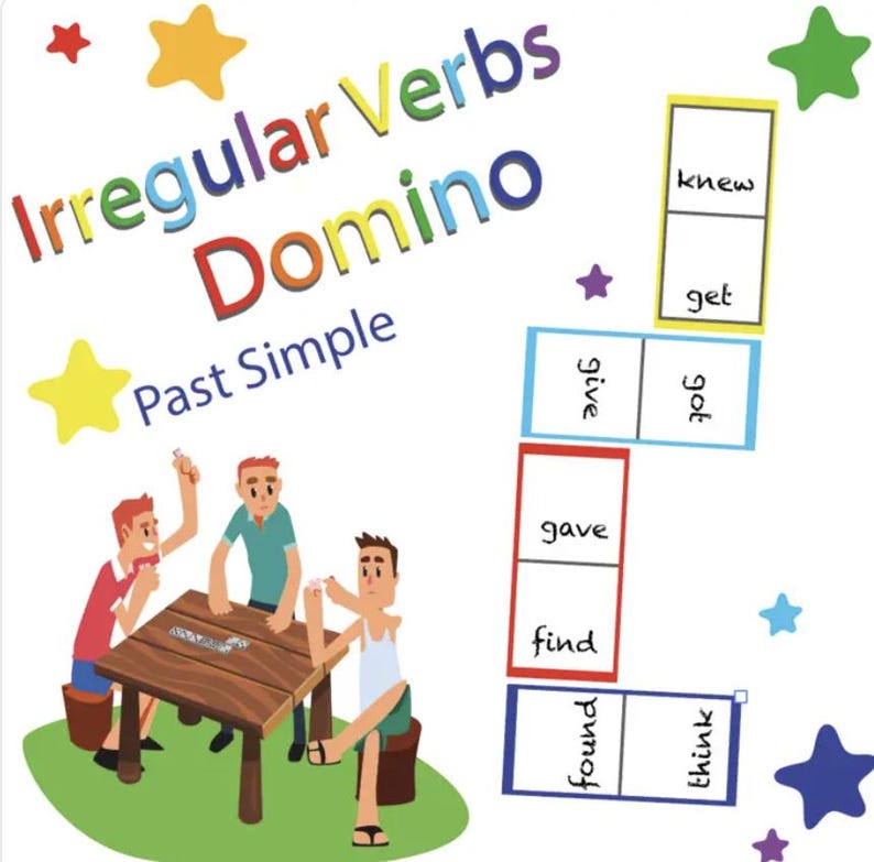 Irregular Verbs Activities ESL ELL Games. Bingo, Dobble, Domino ...