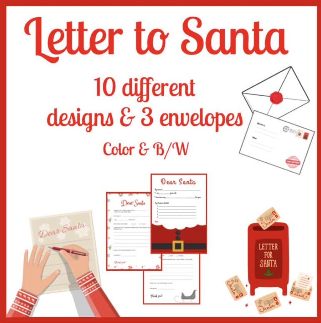 Letter to Santa | Christmas Writing & Craft Activity | 10 Designs and ...
