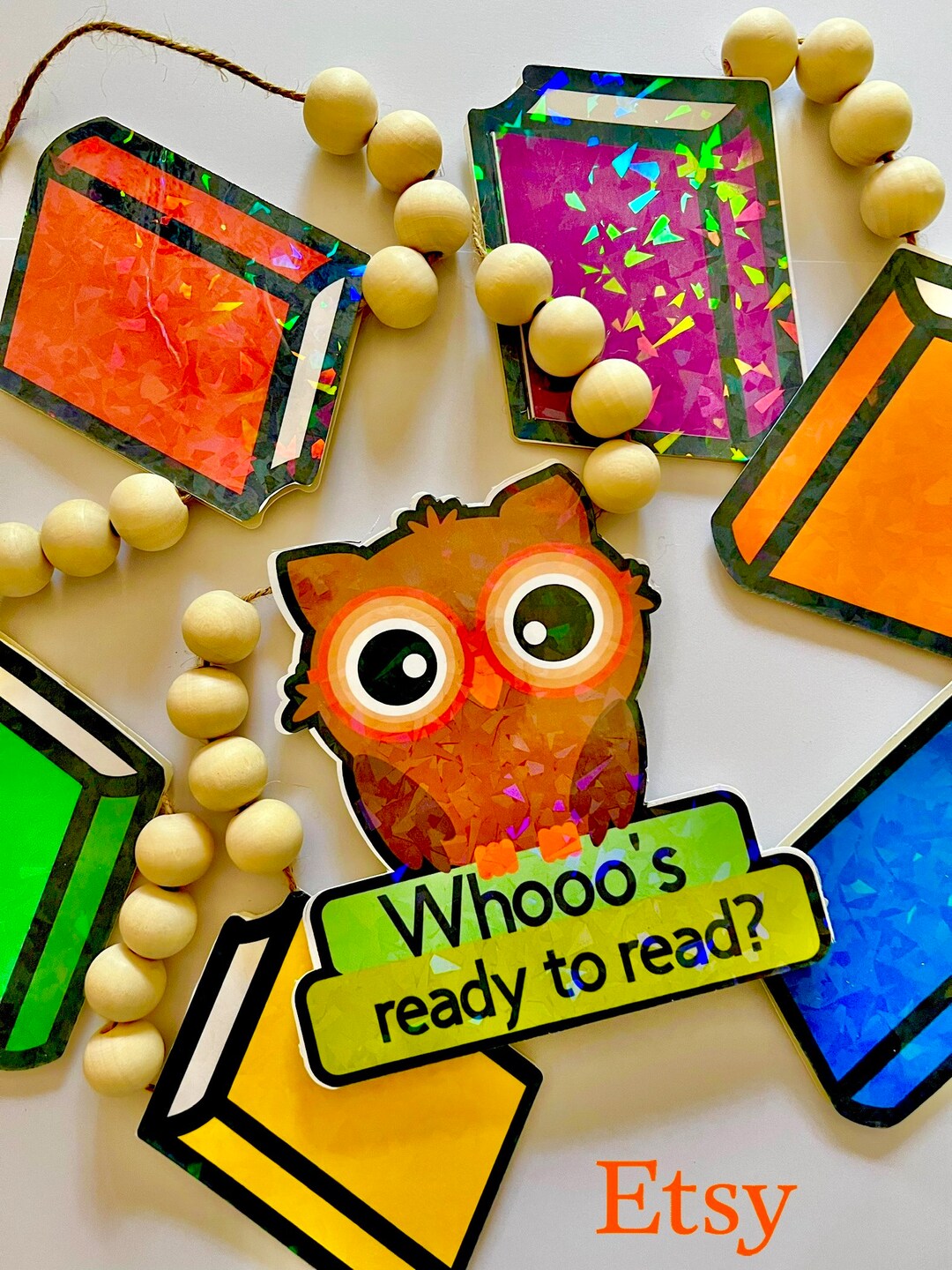 Owl BOOK Lover BEADED Garland Classroom Reading Teacher Garland ...