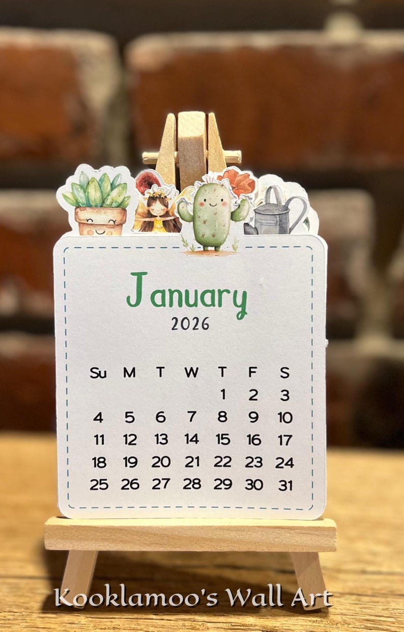 2026 GARDENING Mini Desk Calendar: Plants, Gnomes, Succulents, Garden ...