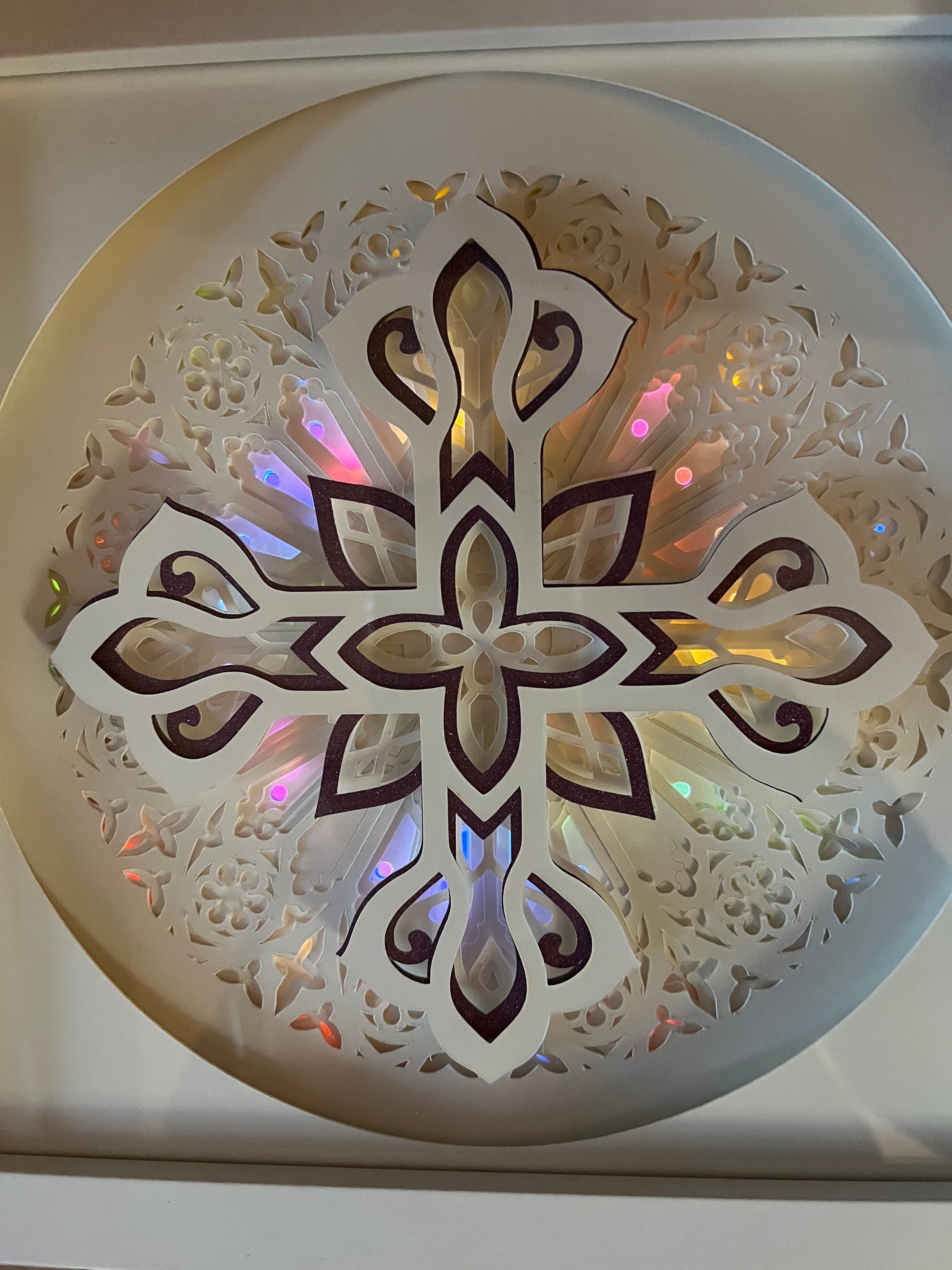 8 X 8 3D Lighted Shadow Box Cross Baptism/easter/religious/communion ...