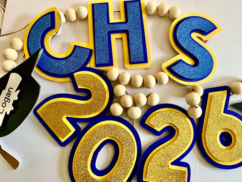 SCHOOL SPIRIT Banner, CUSTOM Graduation Garland, High School or College ...