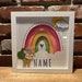 PERSONALIZED NAME RAINBOW Shadow Box Baptism/easter/religious/communion ...