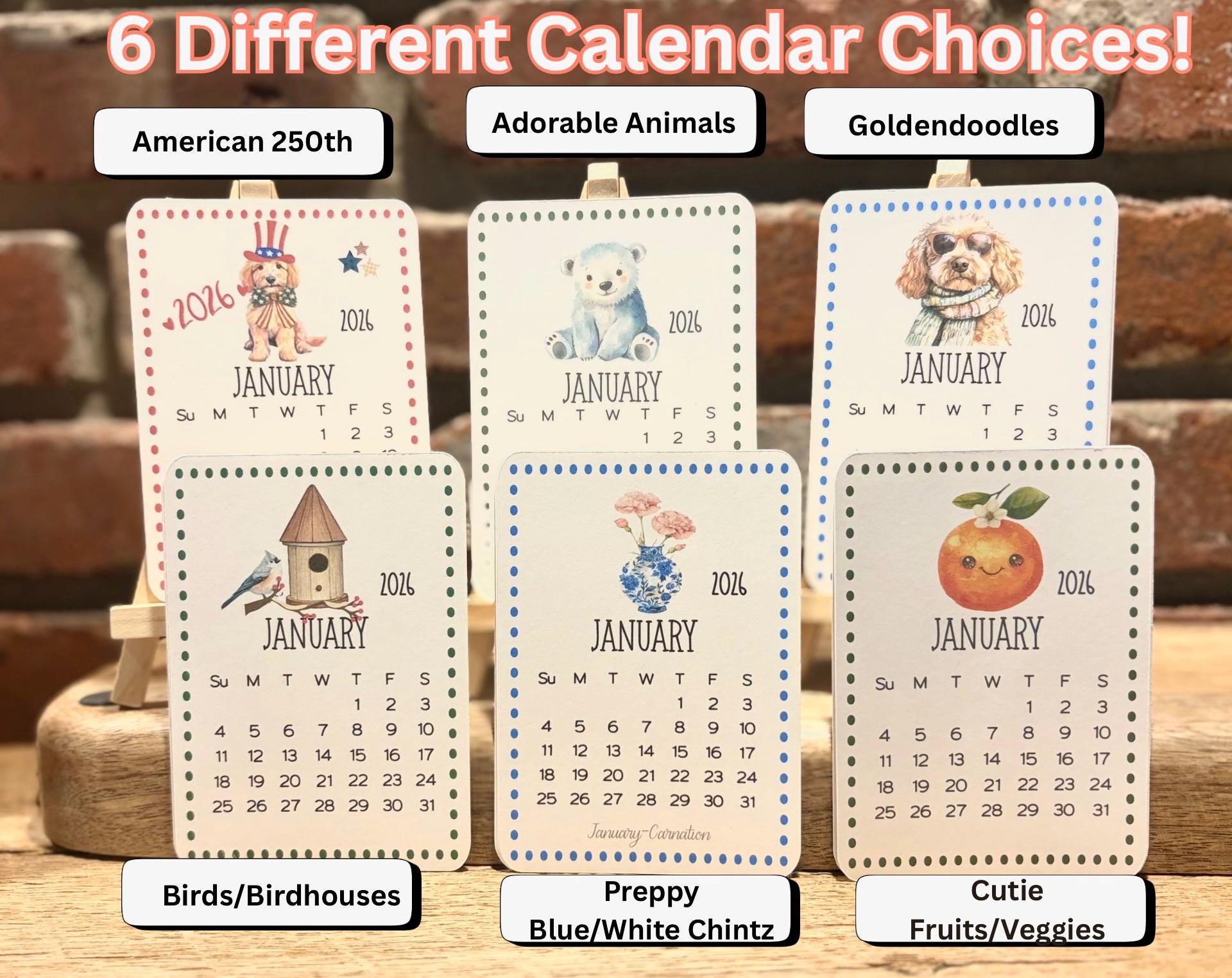 2026 Cutie ANIMALS Mini Desk Calendar: 3.25x4.5 Inches - Etsy