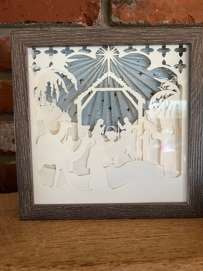 LIGHTED SHADOW Box, Oh, Holy Night, Night Light, Christmas Shadow Box ...