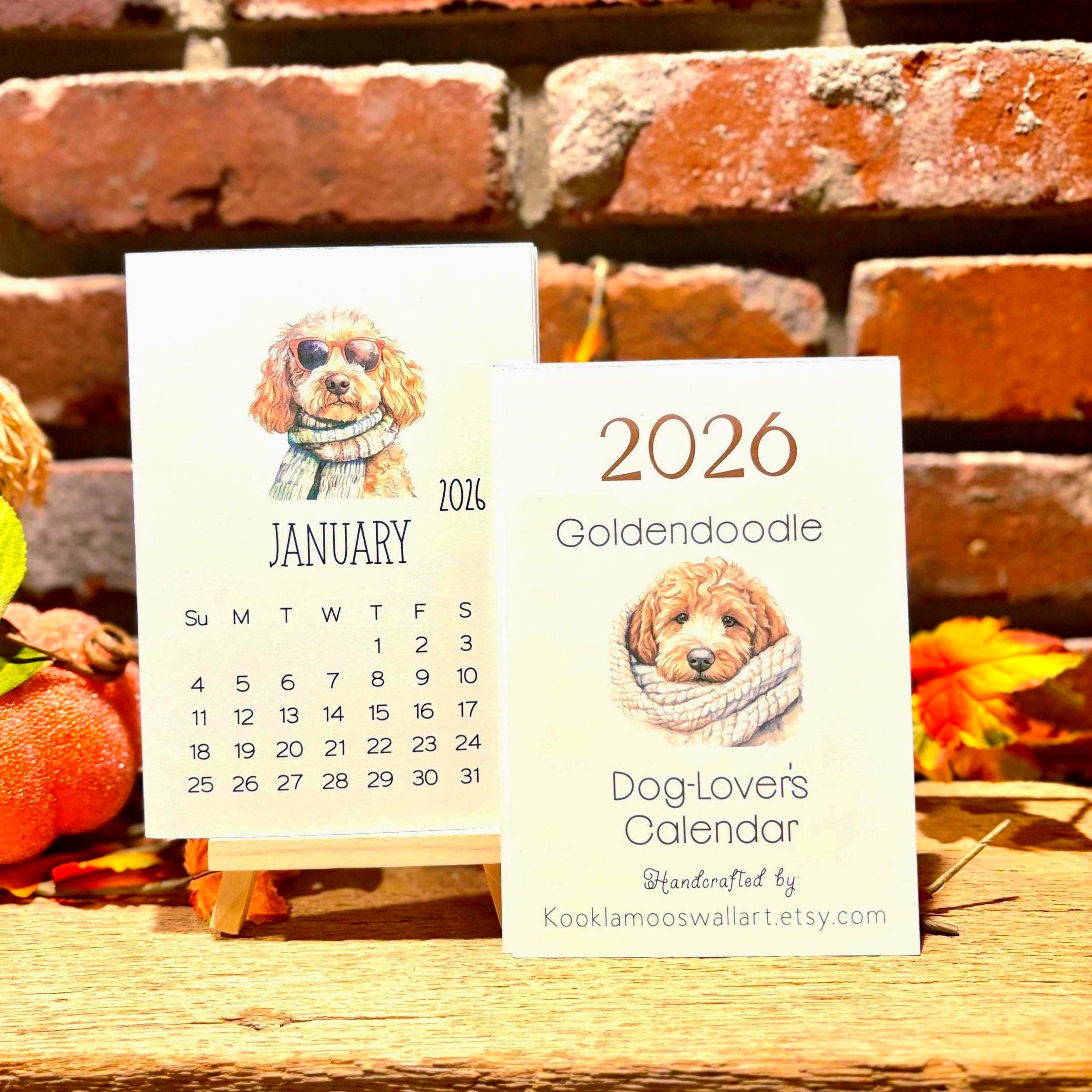 2026 GOLDENDOODLE Desk Calendar: Dog Lover Gift, Doodles - Etsy