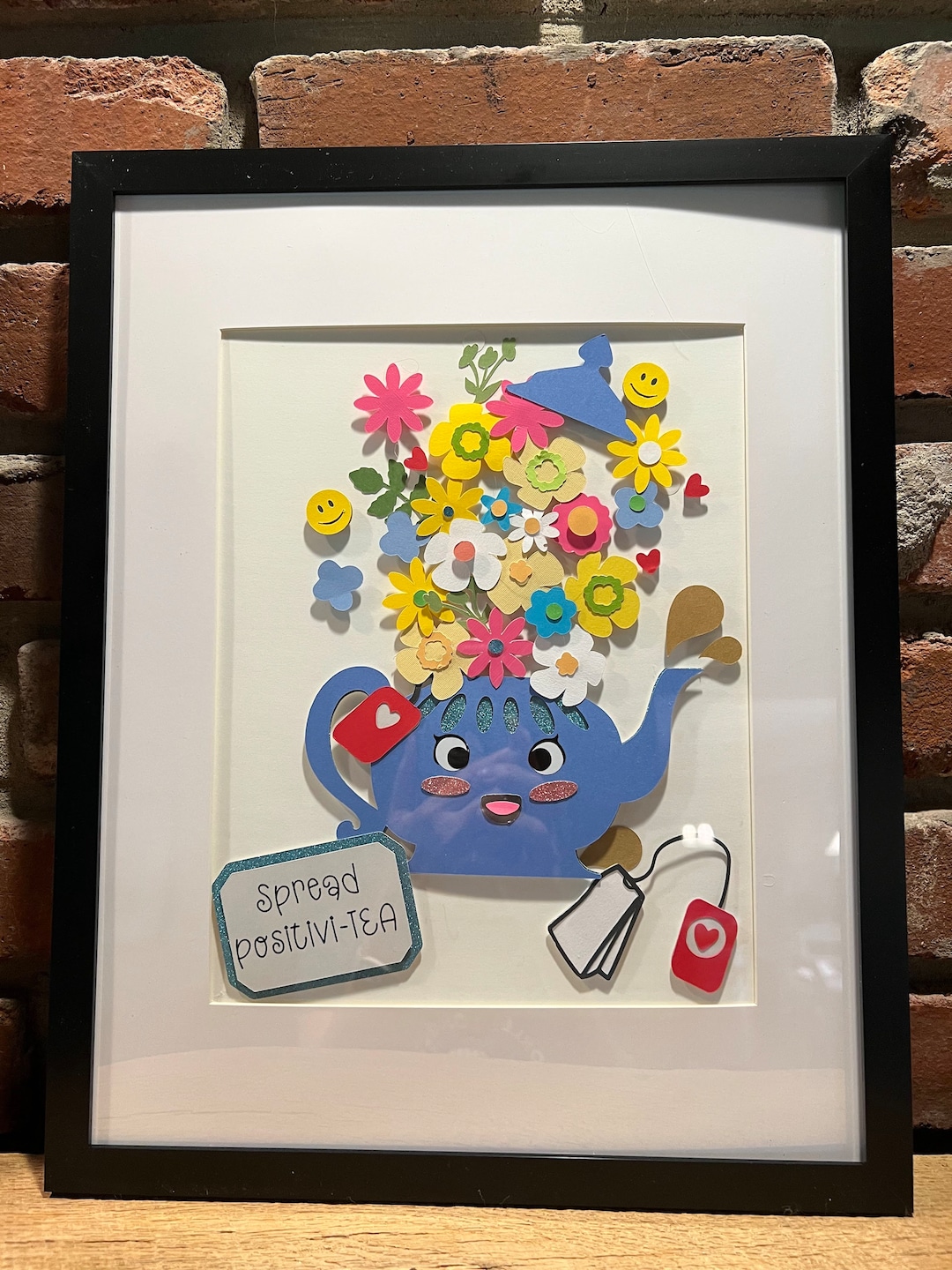 Personalized Tea Art: 2D Paper Flower Teapot, Matted 11x14 - Etsy