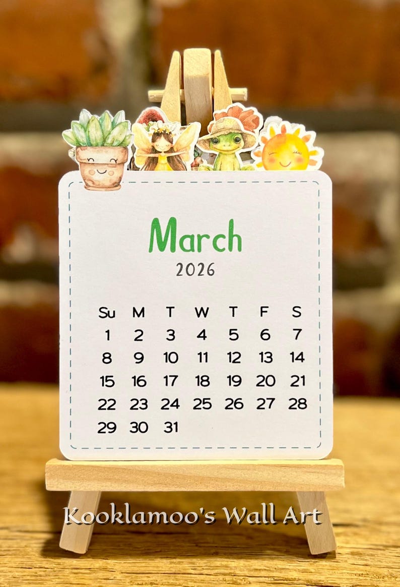 2026 GARDENING Mini Desk Calendar: Plants, Gnomes, Succulents, Garden ...