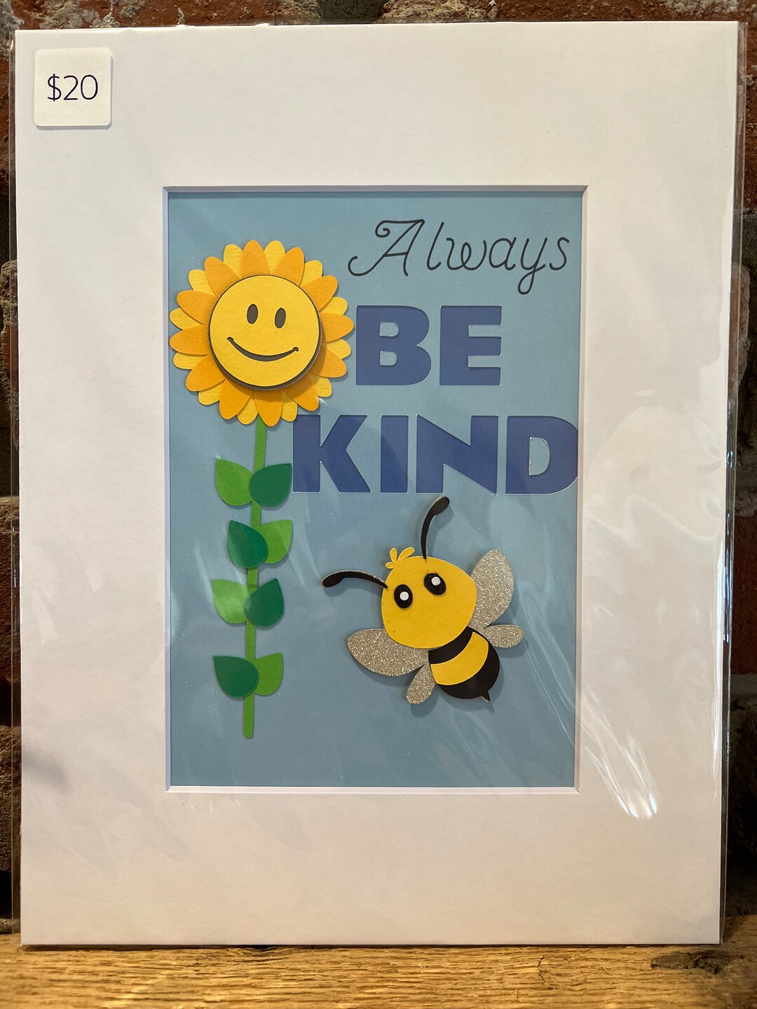 BE KIND Art Children's Wall Art BEE Theme Shower Art Be Kind Playroom ...