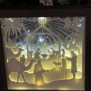 NATIVITY LIGHTED SHADOW Box, Christmas Shadow Box, Manger, Religious ...