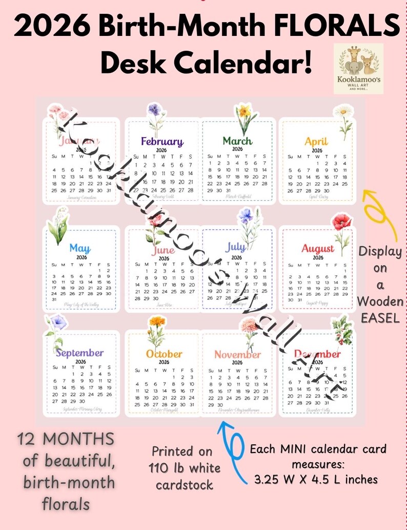 Cute Cutouts Mini Desk Calendars 2026: Whimsical Animals, Flowers, Dogs ...