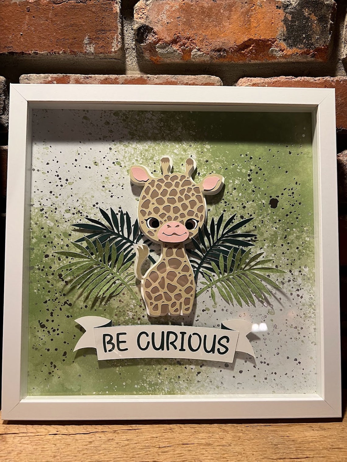 Personalized 2D LARGE JUNGLE Shadow Box Safari Animals Be Kind Elephant ...