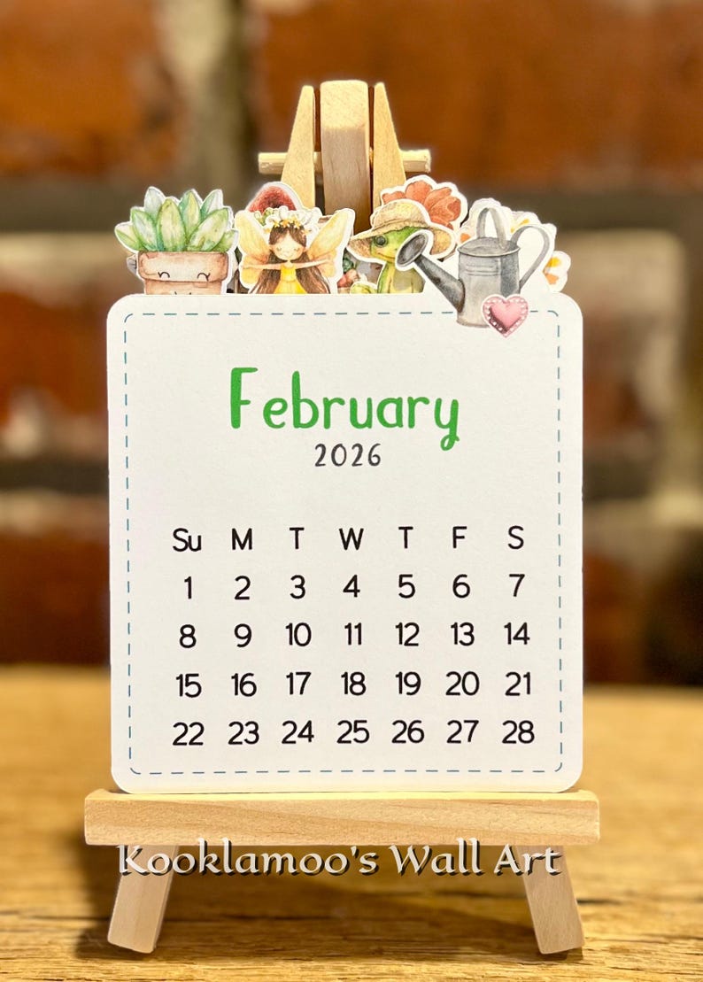 2026 GARDENING Mini Desk Calendar: Plants, Gnomes, Succulents, Garden ...