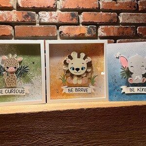 Personalized 2D LARGE JUNGLE Shadow Box Safari Animals Be Kind Elephant ...