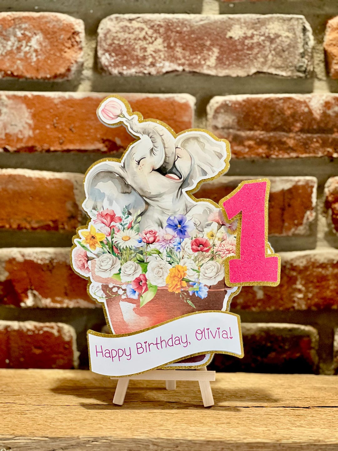 WILD One First BIRTHDAY Cake Topper ELEPHANT Little Peanut Birthday ...