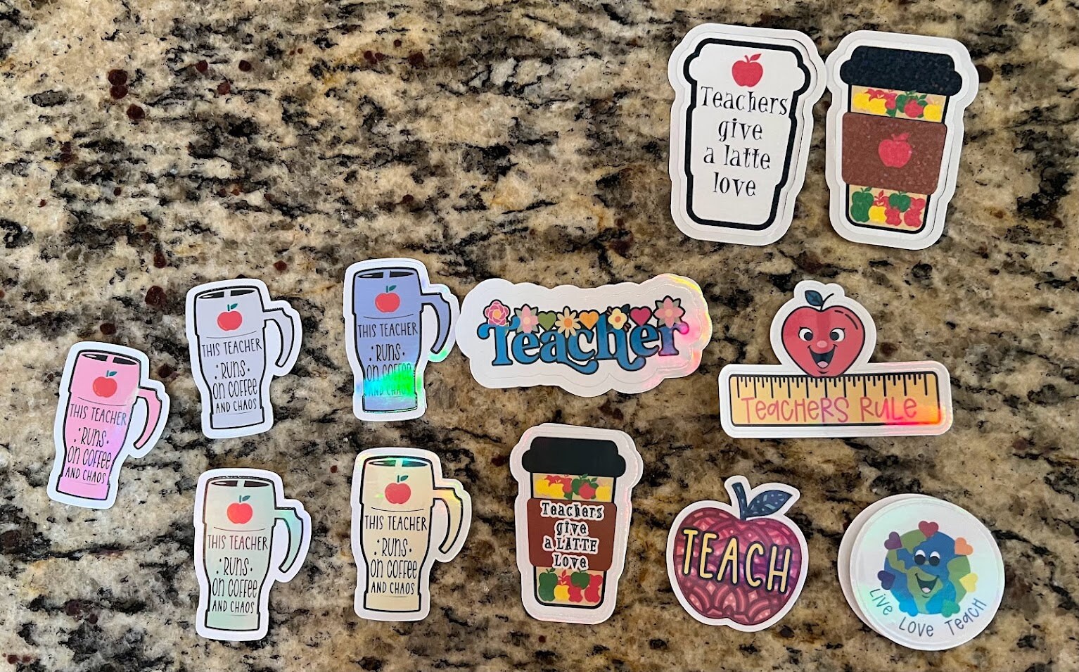 TEACHER STICKER Set 4 Selected Die-cut Holographic - Etsy