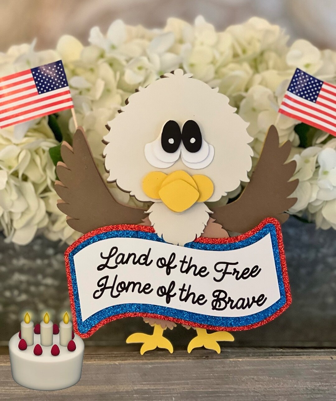 Patriotic EAGLE Cake Topper: 4th of July Americana Decor; CELEBRATE Our ...