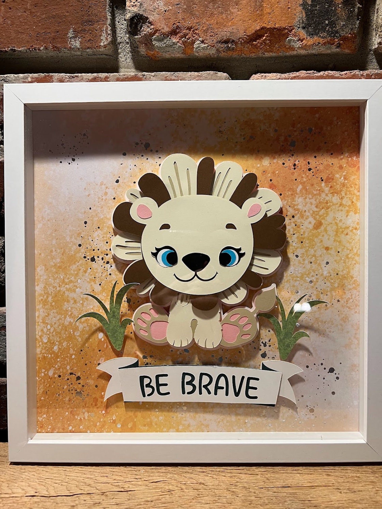 Personalized 2D LARGE JUNGLE Shadow Box Safari Animals Be Kind Elephant ...