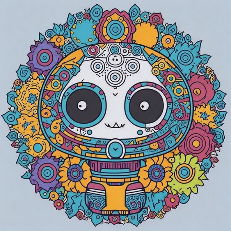 Libro para colorear Super Robot Mandala Mindfulness Libro - Etsy México