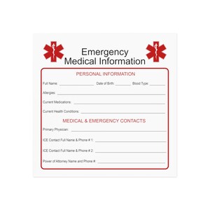 Medical Alert Refrigerator Magnet - Personal Emergency Medical ...