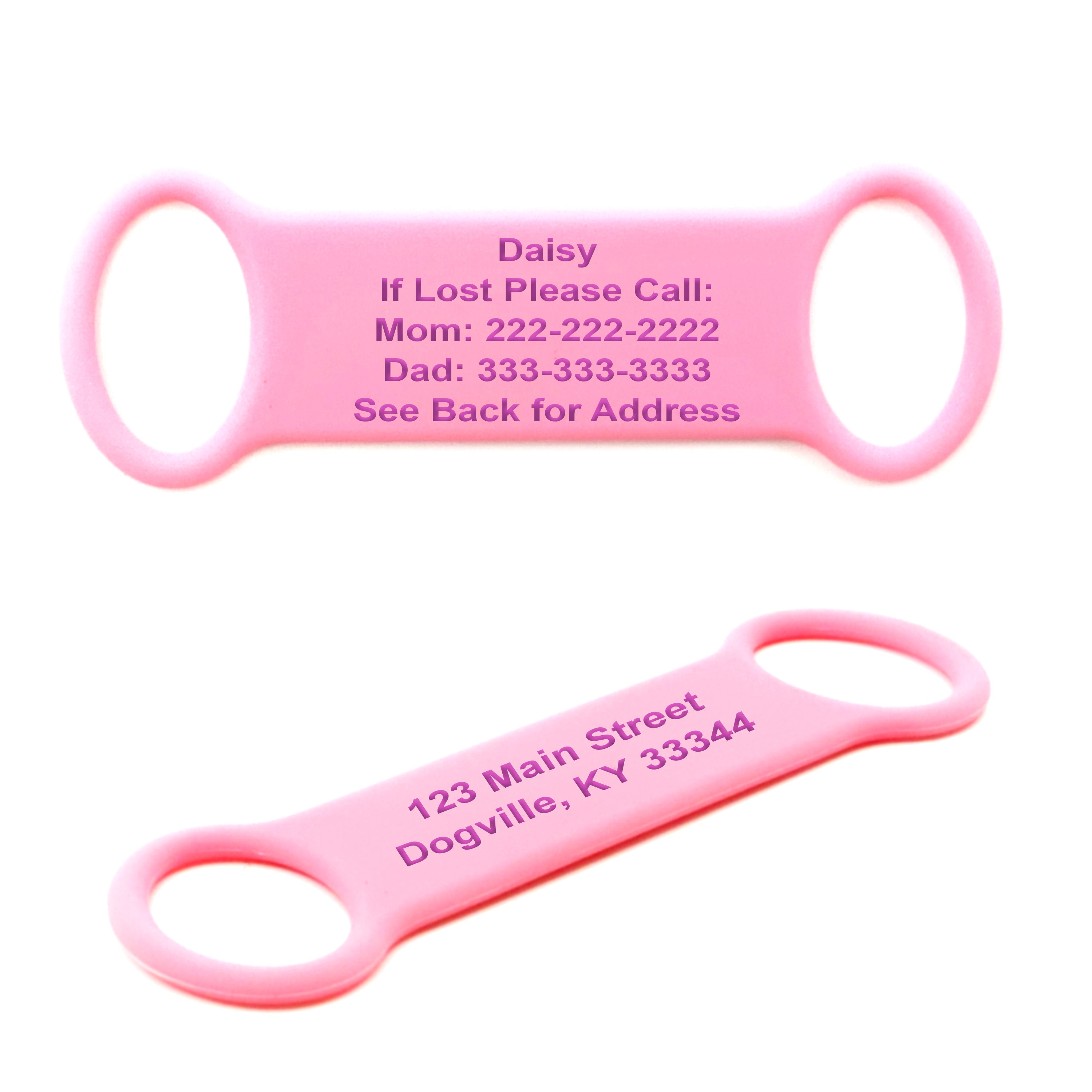 Rubber Pet Tag Slide on Dog Tag Silent Dog Tag Pet ID Tag Silent Pet ...