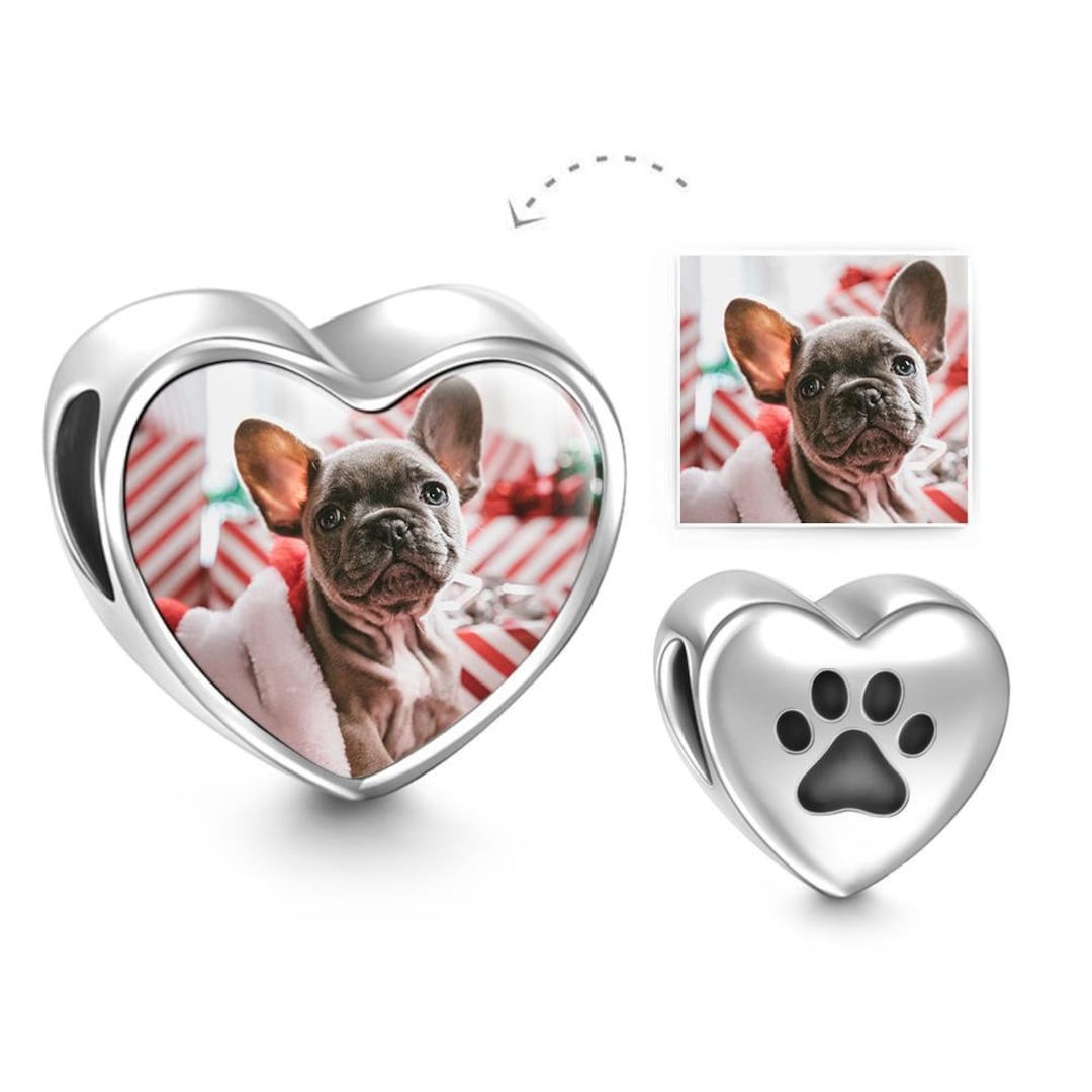 Paw Print Pandora Heart Charm - Pandora Picture Charm - Photo Charm ...
