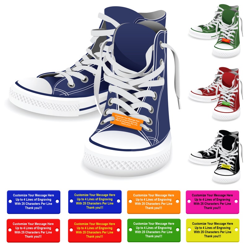 Medical Alert ID Shoe Tags Acrylic Durable Silent & Colorful - Etsy