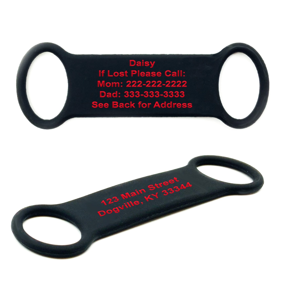 Custom Engraved Silicone Pet ID Tags, Quiet Slide-on Rubber Dog Tag ...