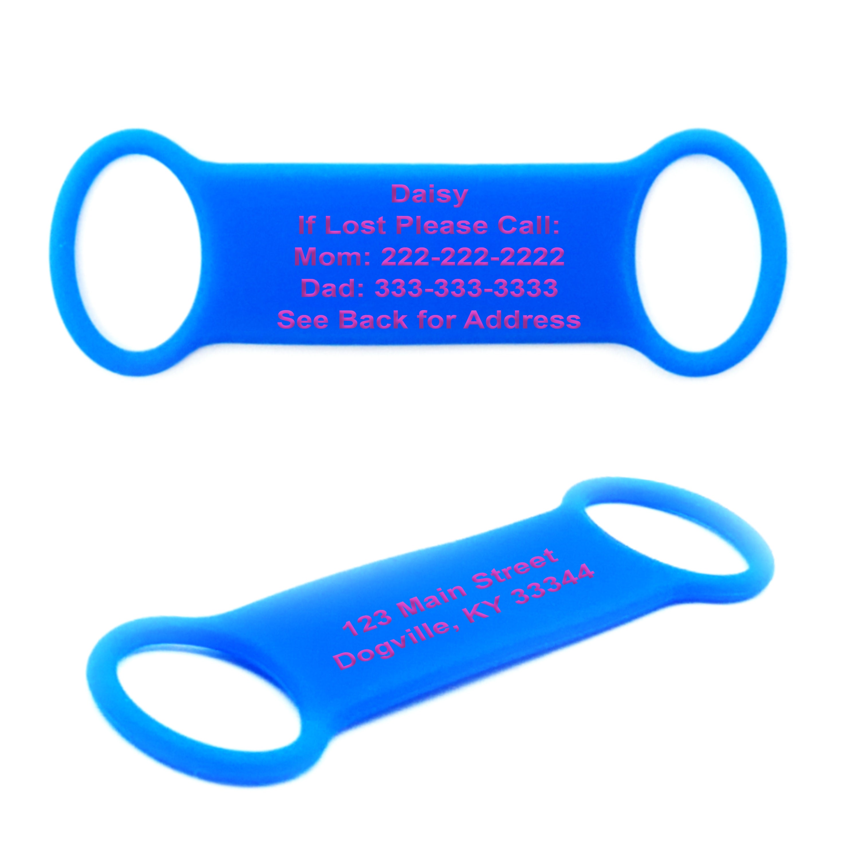 Rubber Pet Tag Slide on Dog Tag Silent Dog Tag Pet ID Tag Silent Pet ...