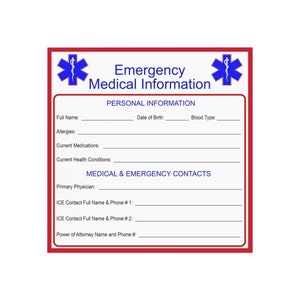 Attention Grabbing Medical Alert Refrigerator Magnet Personal Emergency ...