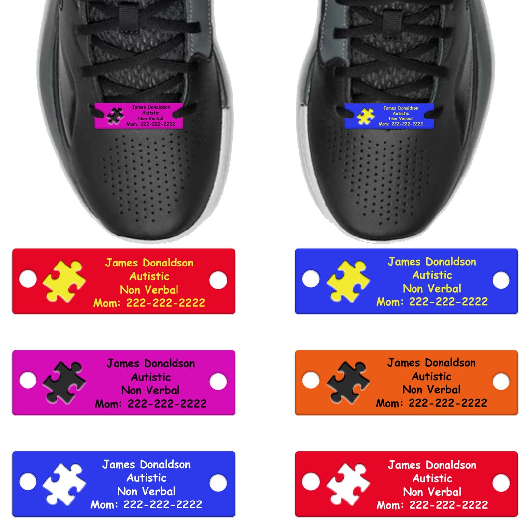 Custom Personalized Autism Awareness Puzzle Shoe Tag ID Charm for ...