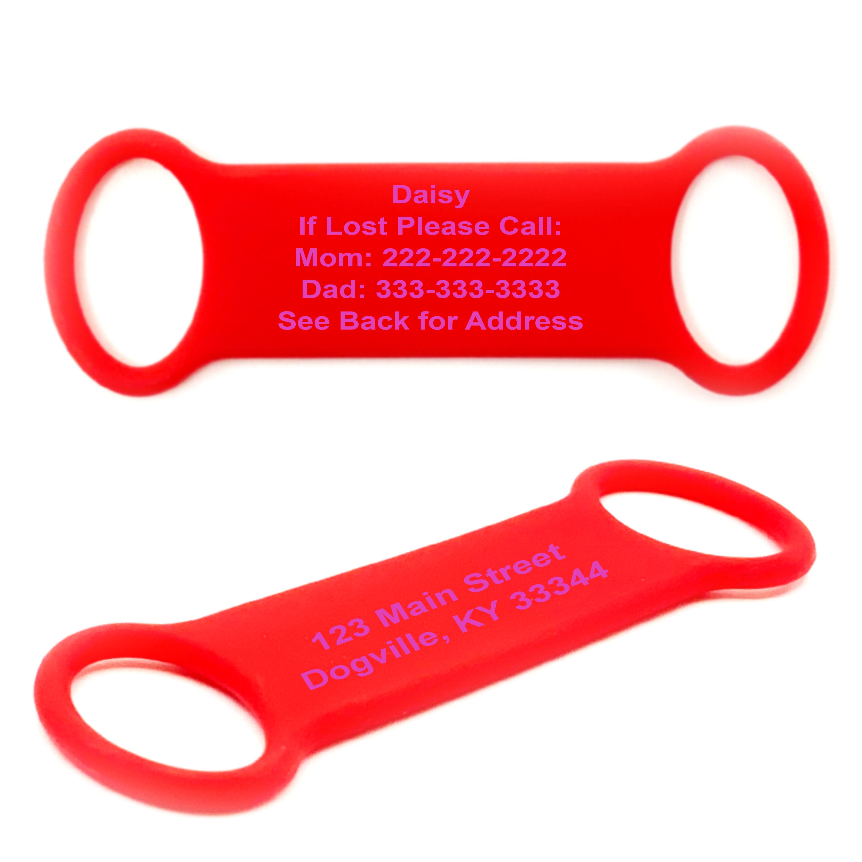 Rubber Pet Tag Slide on Dog Tag Silent Dog Tag Pet ID Tag Silent Pet ...