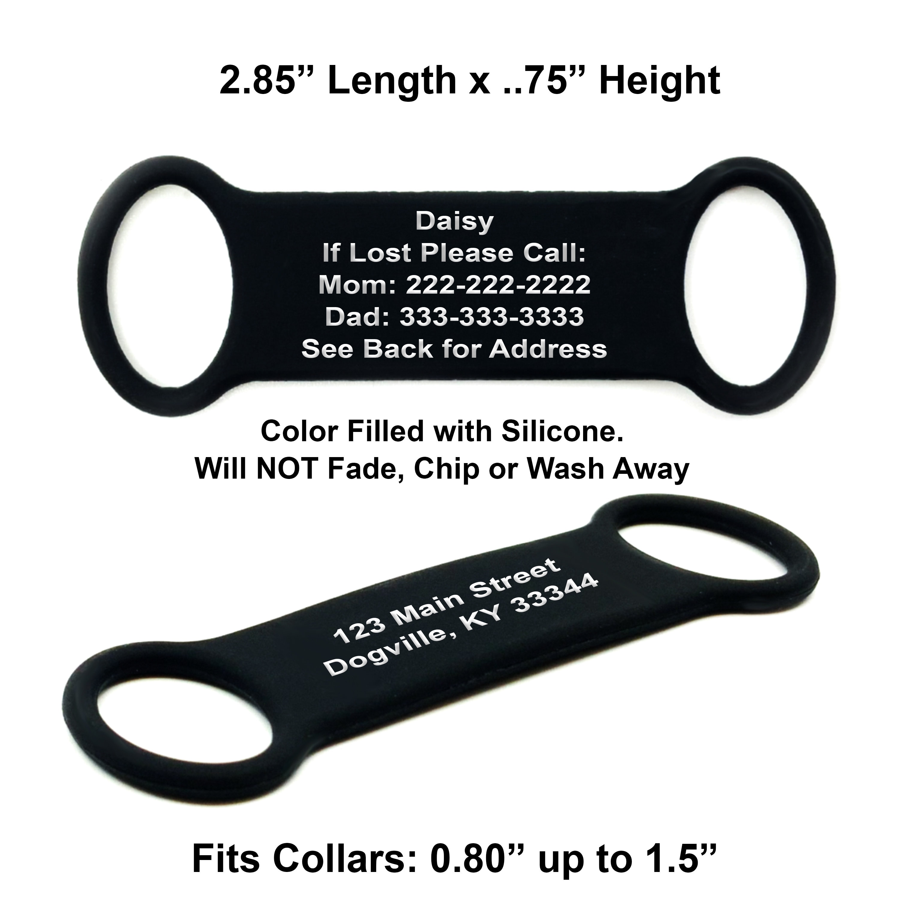 Rubber Pet Tag Slide on Dog Tag Silent Dog Tag Pet ID Tag Silent Pet Tag Silicone Dog Tags ...