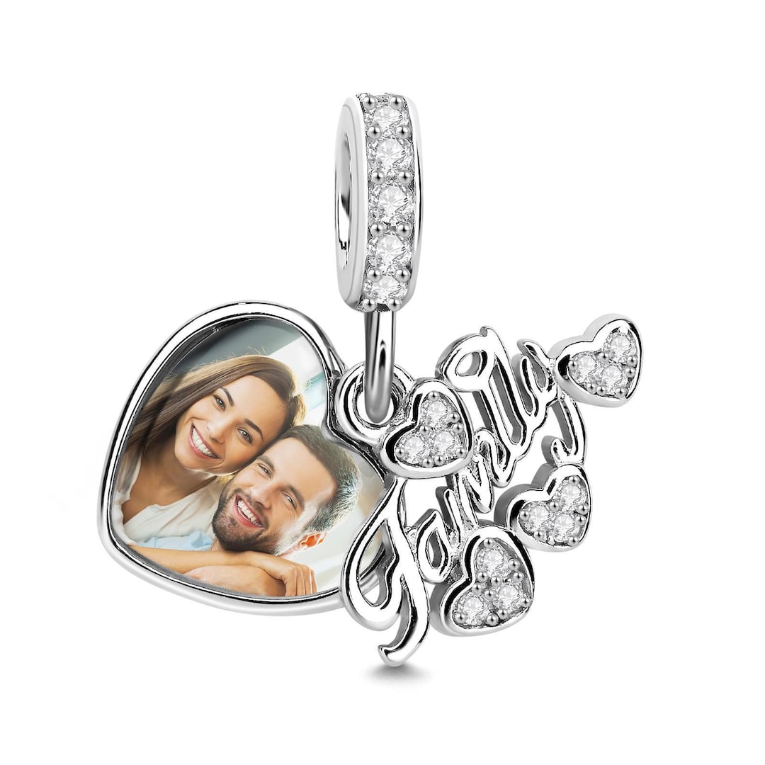 Pandora Bracelet Charms Custom Photo Heart Charm Pandora Heart Charms ...