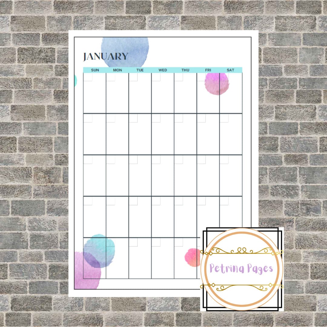 Printable A4 Pdfs - Monthly Planner With Larger Spaces - Etsy