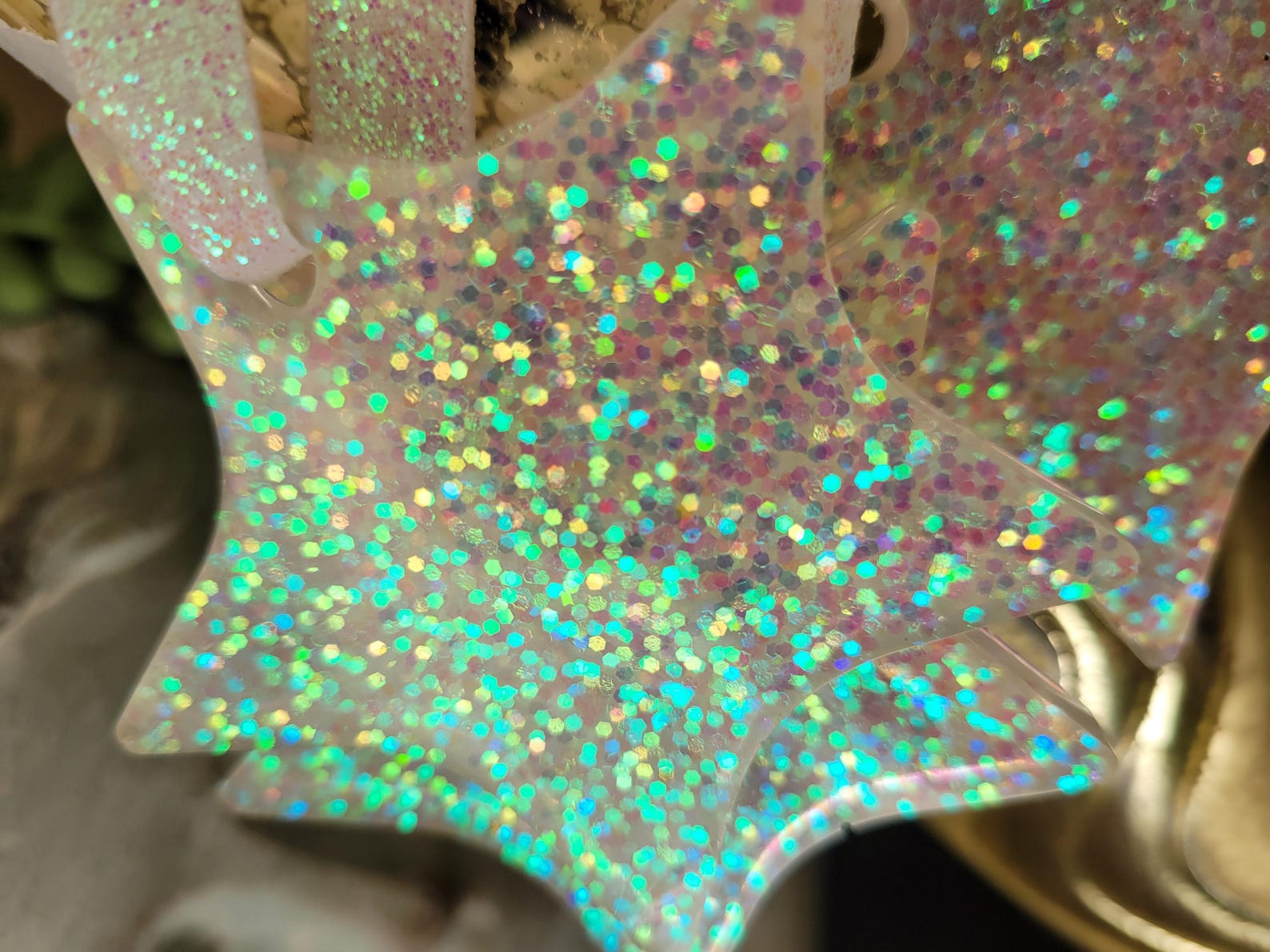 Iridescent Star Resin Ornaments Set of 6 - Etsy