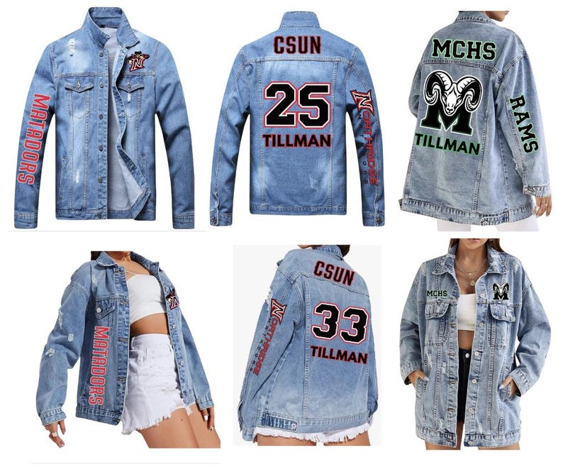 Customized (men/women) Denim Jacket School/sports/work - Etsy