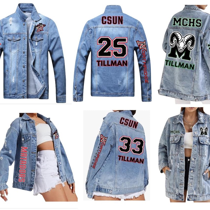 College Jean Jacket - Etsy