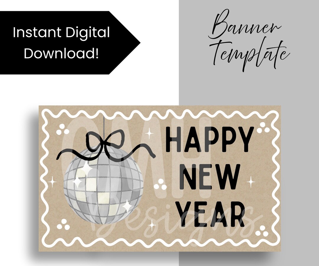 Happy New Year Banner Template: DIY Painted Banner (PDF Download ...