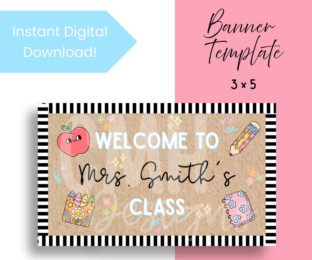 Welcome to *teacher’s* Class Banner Template: DIY Painted Banner (PDF ...
