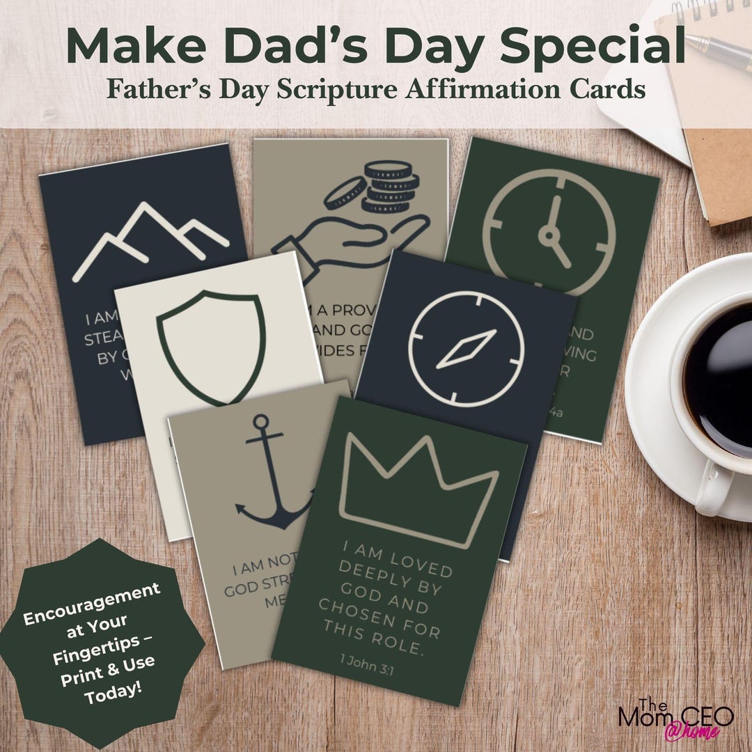 Father’s Day Affirmation Cards | 7 Printable Scripture-based ...