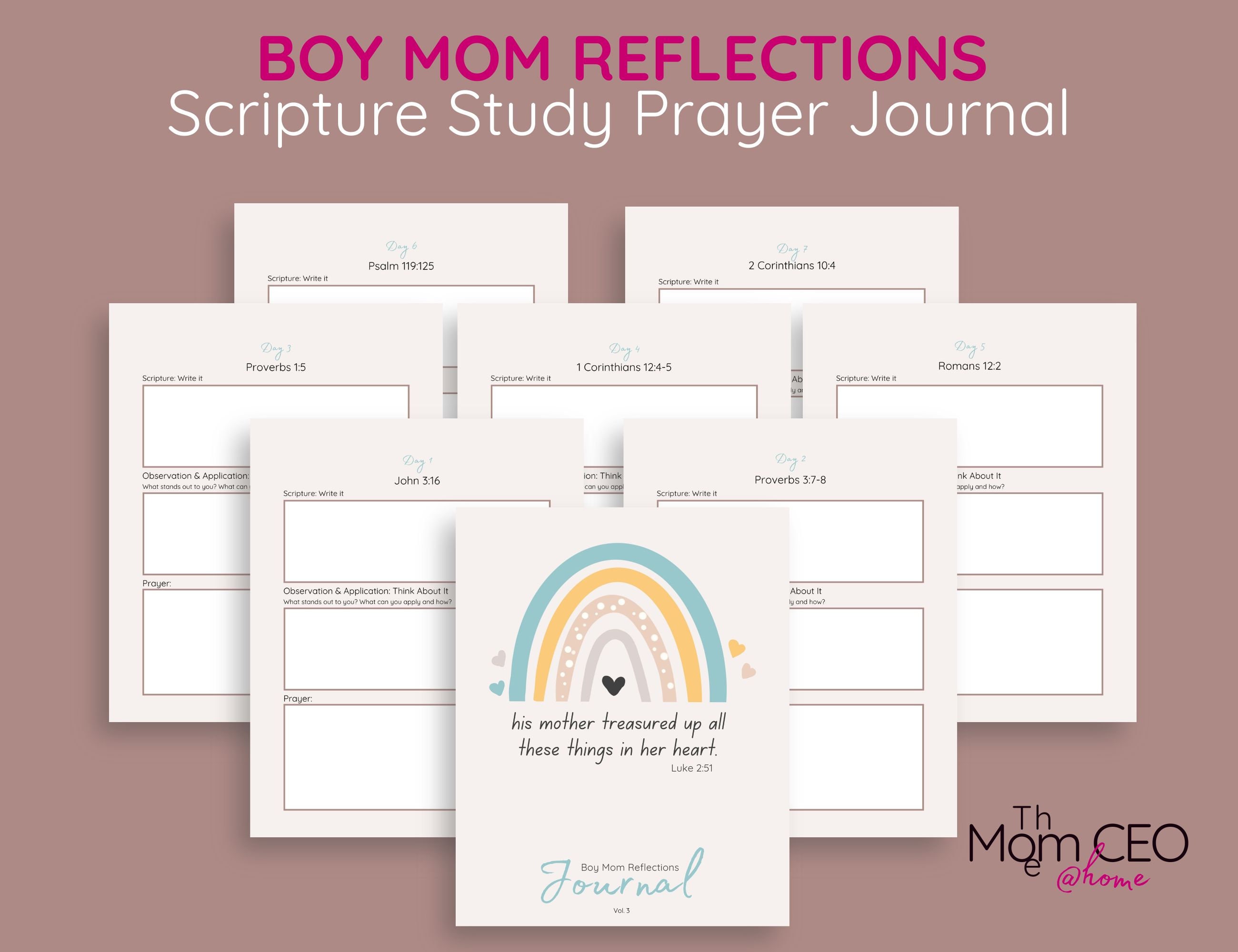 28 Day Prayer Journal Prompts for Boy Moms | 4 Week Faith Based Notepad ...
